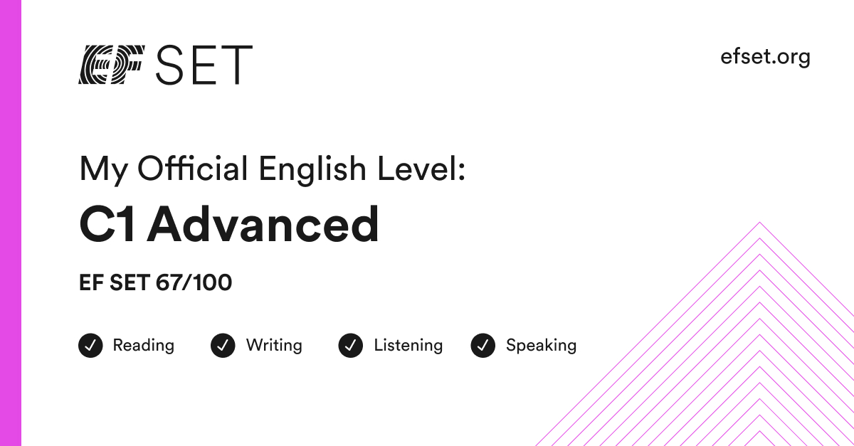 Official EF SET Certificate | Kenan Shahrour