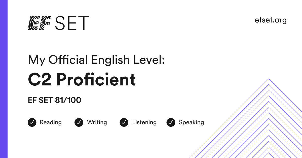 Official EF SET Certificate | Roberta Huyett